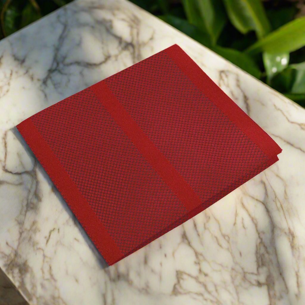 Rich Red Stripe Pocket Square