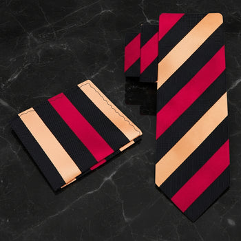 Stutter Step Stripe Silk Tie Set
