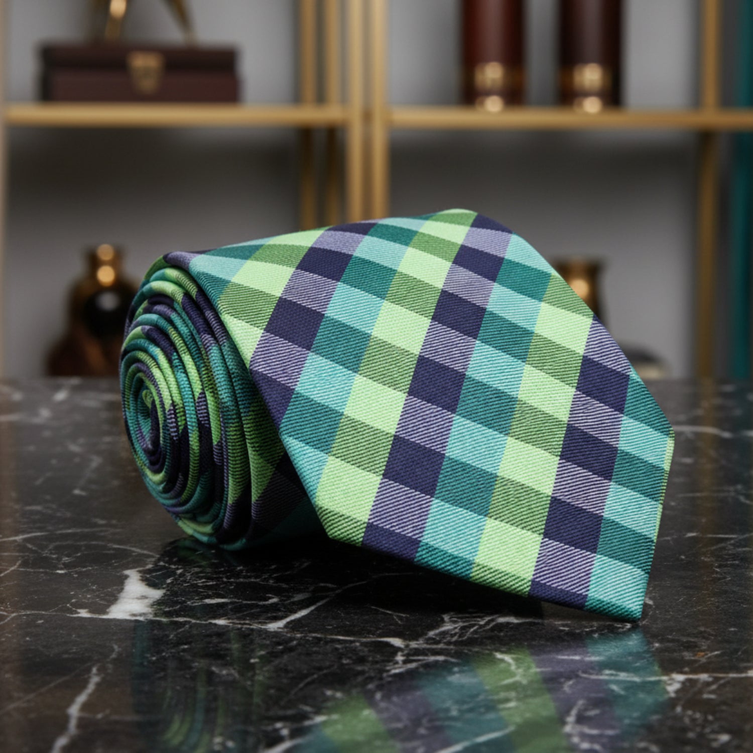Green Ultra Check Necktie