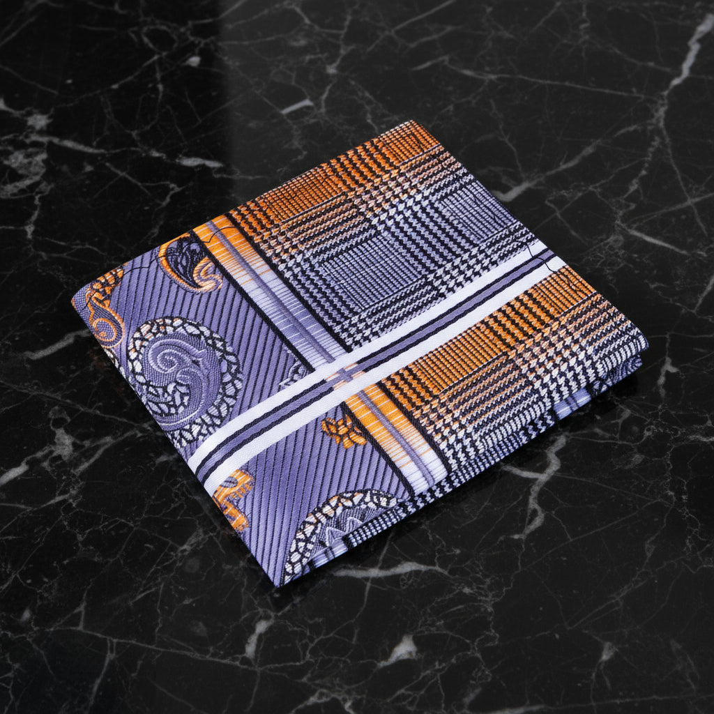 Geometric Paisley Pocket Square | Modern Design in Orange, Green, Blue ...