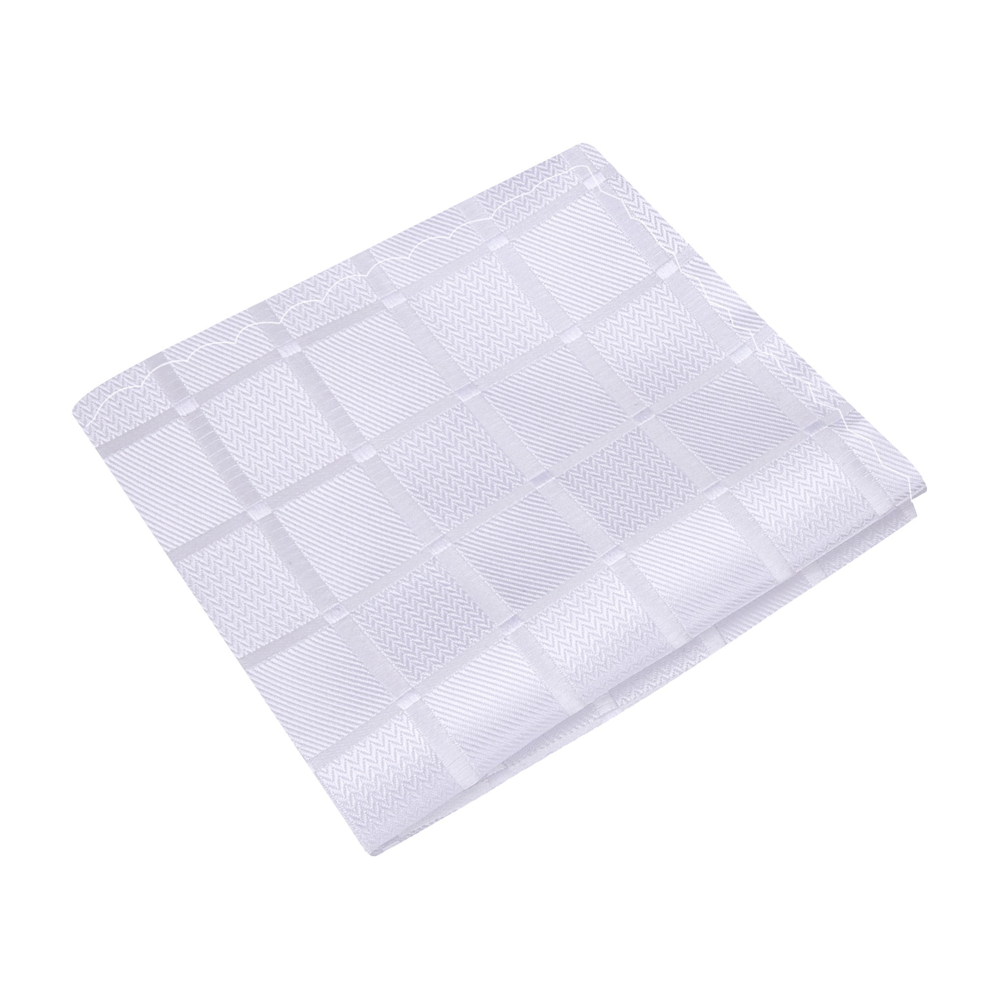 Sleek White Squares Pocket Square