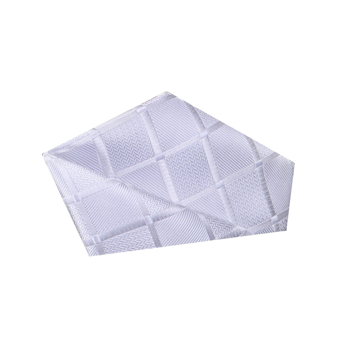 Sleek White Squares Pocket Square
