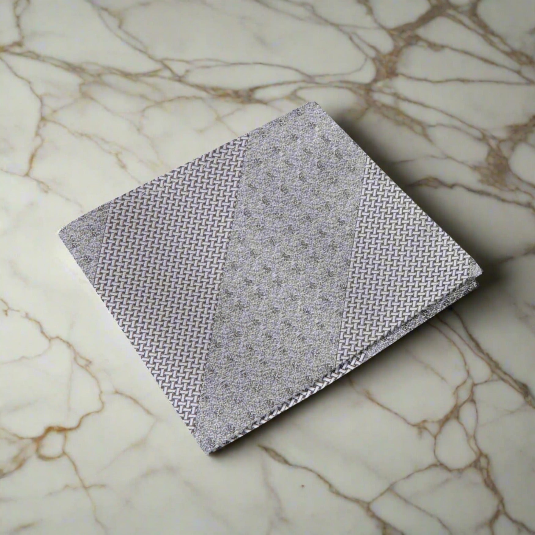 Grey Crosshatch Pocket Square
