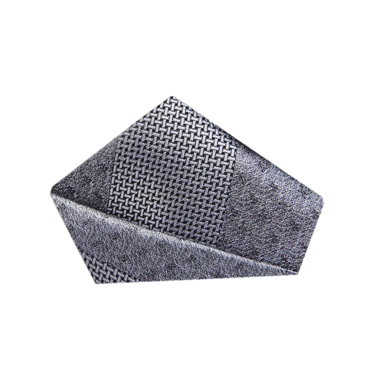 Grey Crosshatch Pocket Square